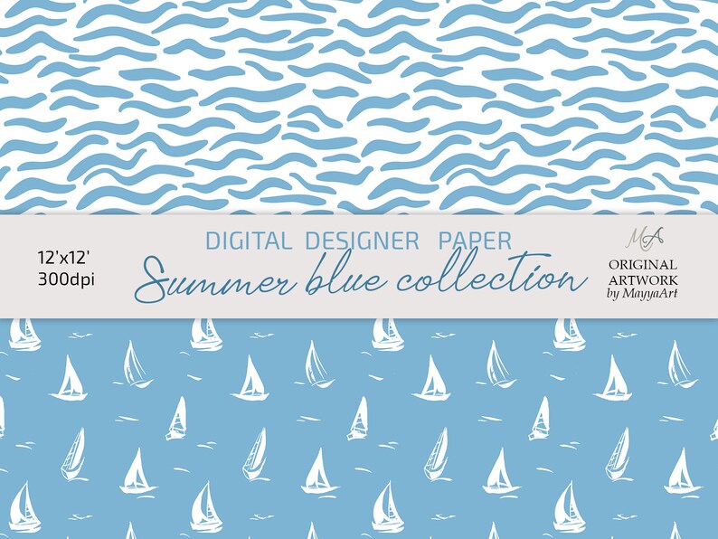 Scandi Navy Blue Digital Paper White and Blue Shabby Chic Blue ...