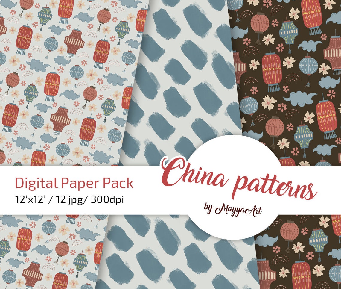 Chinese New Year Seamless Paper Pattern for Chinoiserie - Etsy