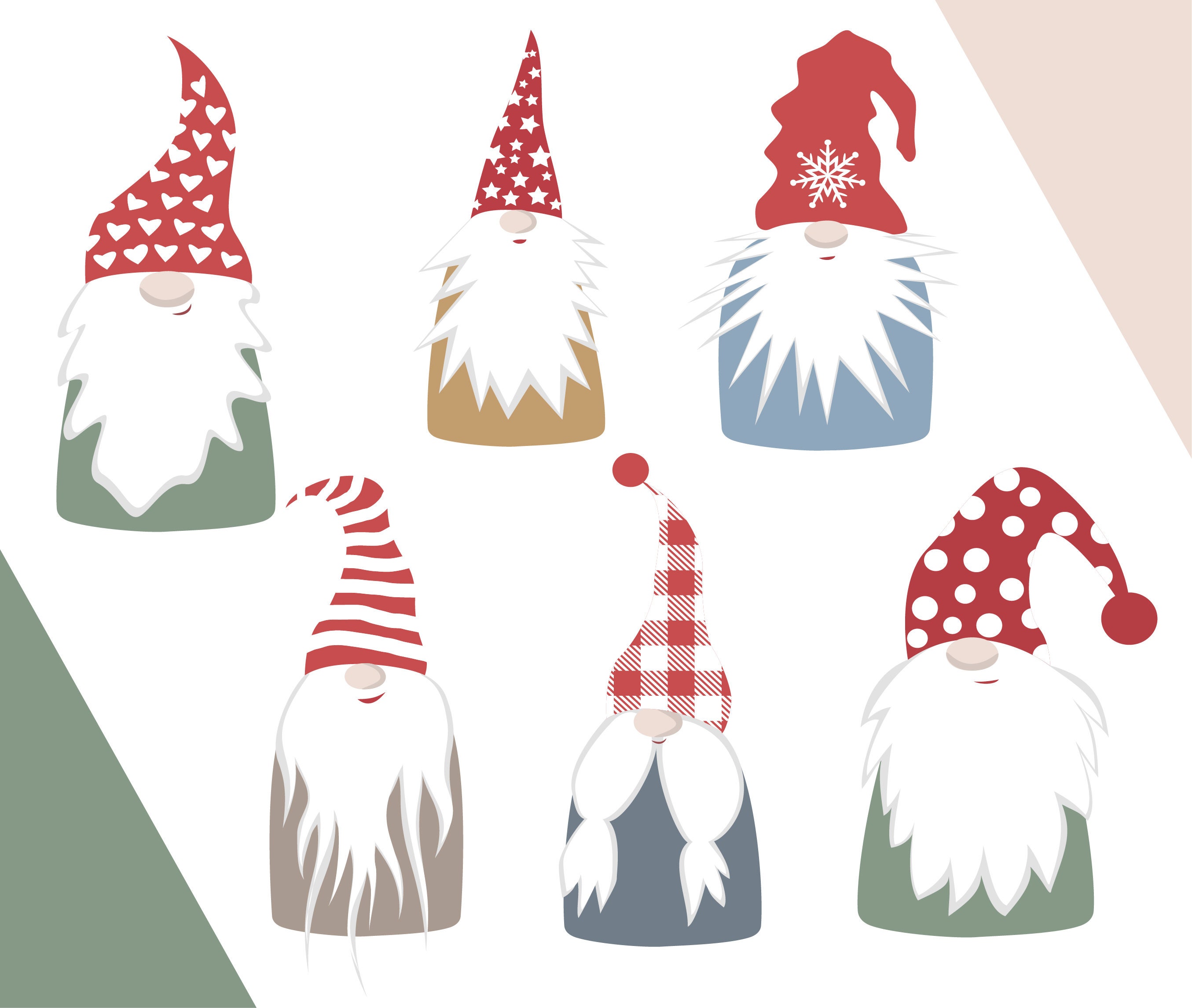 Christmas Gnome Svg Clipart, Nordic Digital Clipart Christmas, Cute ...