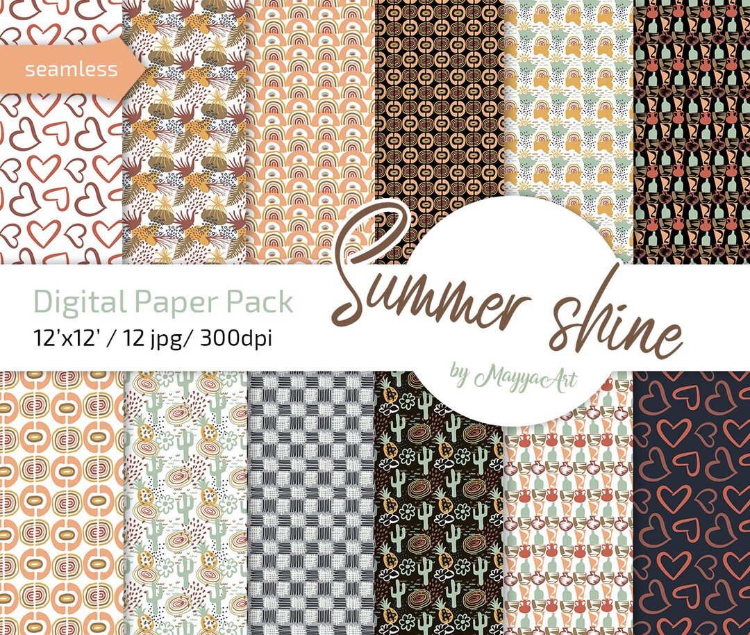 Summer Digital Paper, Beach Digital Paper, Digital Summer Paper ...