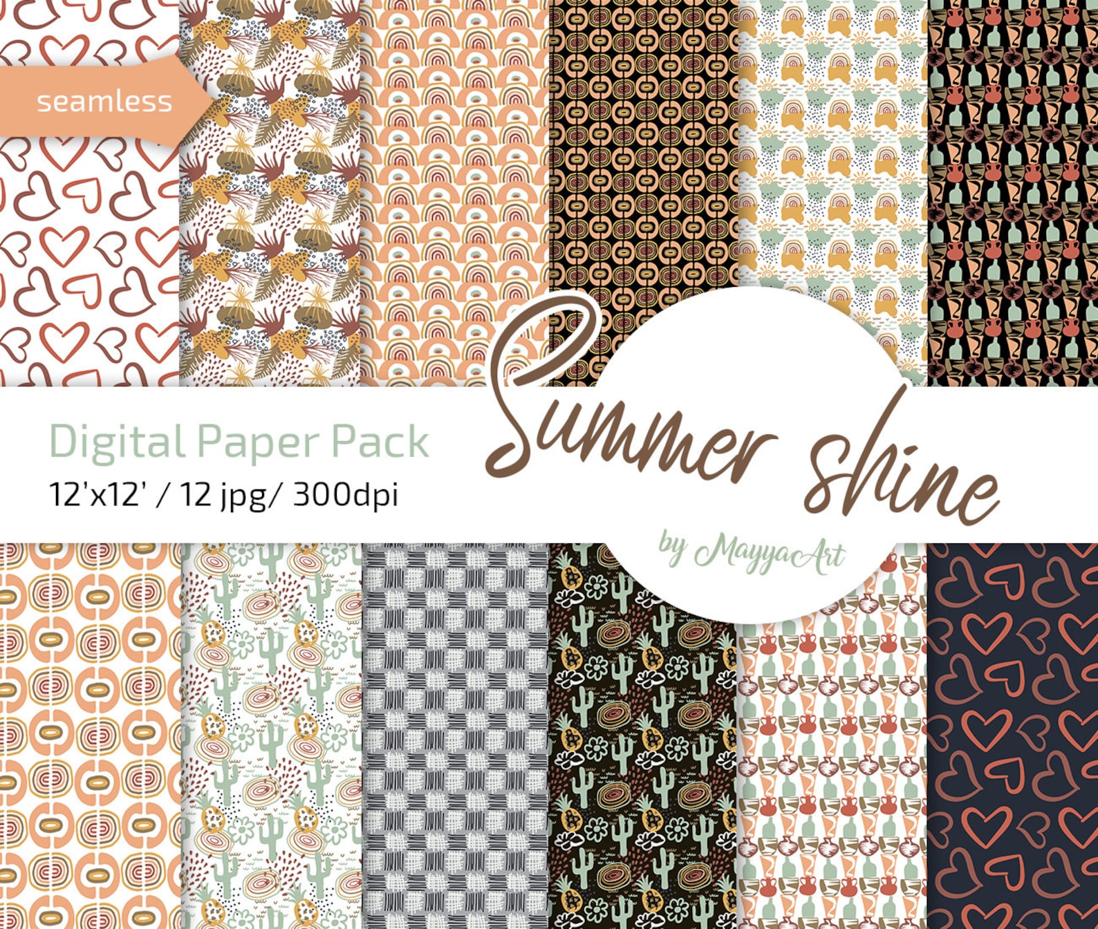 Summer Digital Paper, Beach Digital Paper, Digital Summer Paper ...