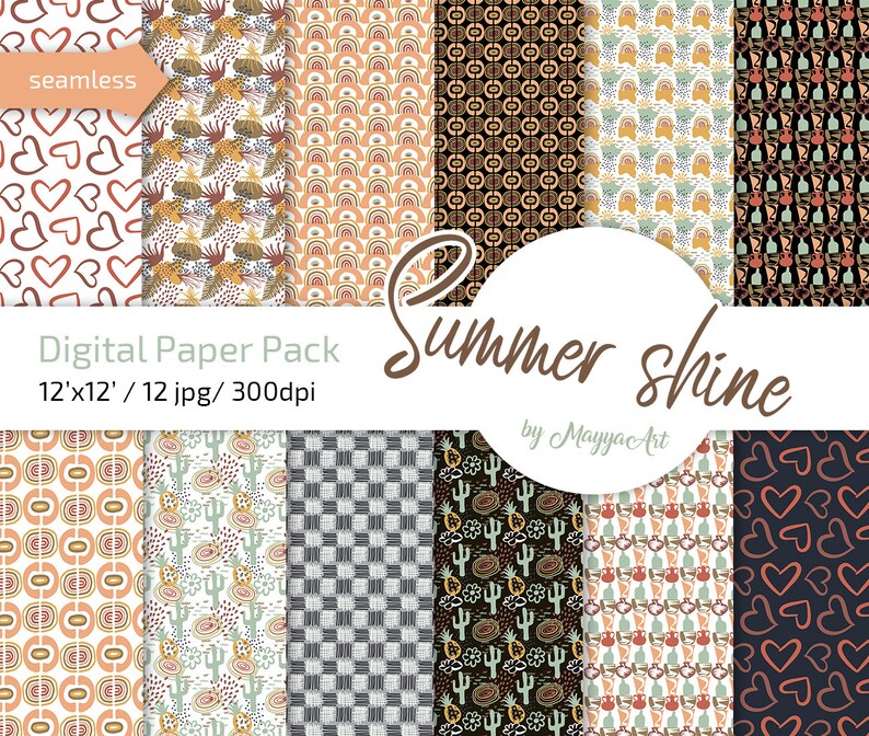 Summer Digital Paper, Beach Digital Paper, Digital Summer Paper ...