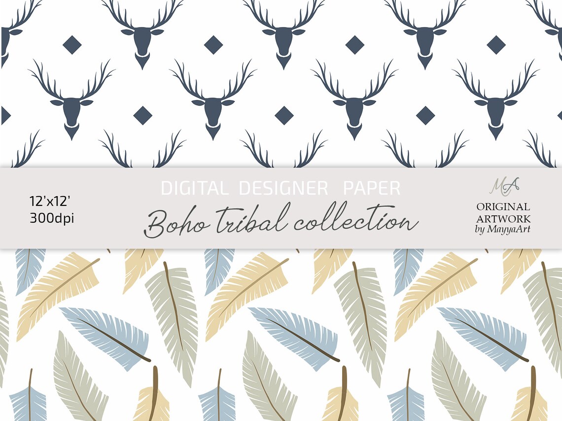 Tribal Digital Paper Aztec Digital Paper Boho Patterns With - Etsy