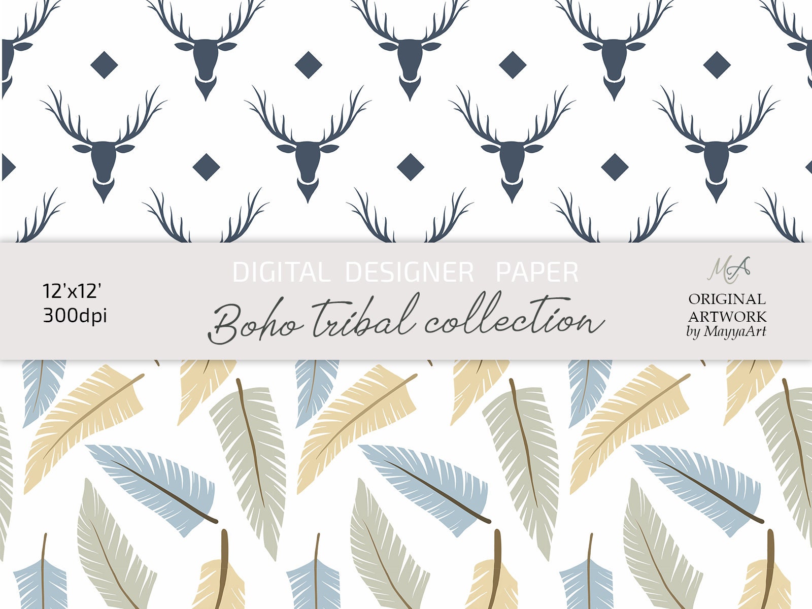 Tribal Digital Paper Aztec Digital Paper Boho Patterns With | Etsy