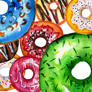 Watercolor Donuts Clipart Sprinkle Donuts Doughnuts Clipart - Etsy