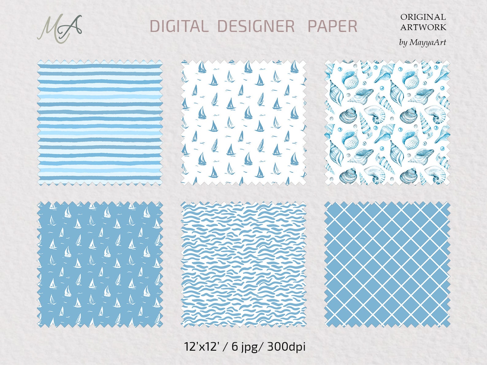 Scandi Navy Blue Digital Paper White and Blue Shabby Chic Blue ...