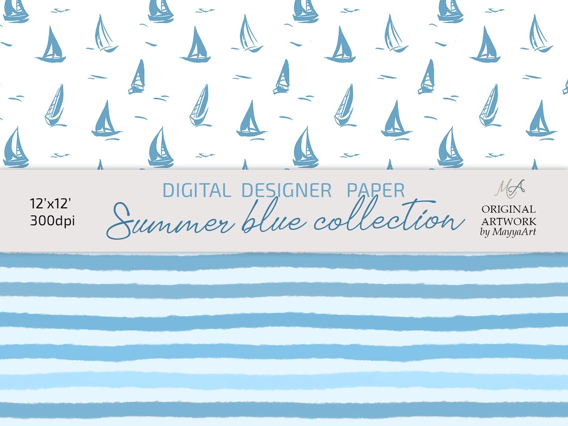 Scandi Navy Blue Digital Paper White and Blue Shabby Chic Blue - Etsy