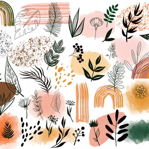 Watercolor Abstract Shapes Clipart, Line Art, Transparent Png, Splashes ...