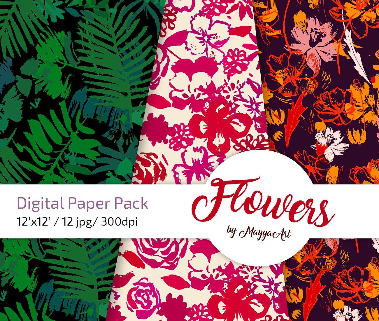 Fall Abstract Digital Paper Set Seamless Patterns Digital - Etsy