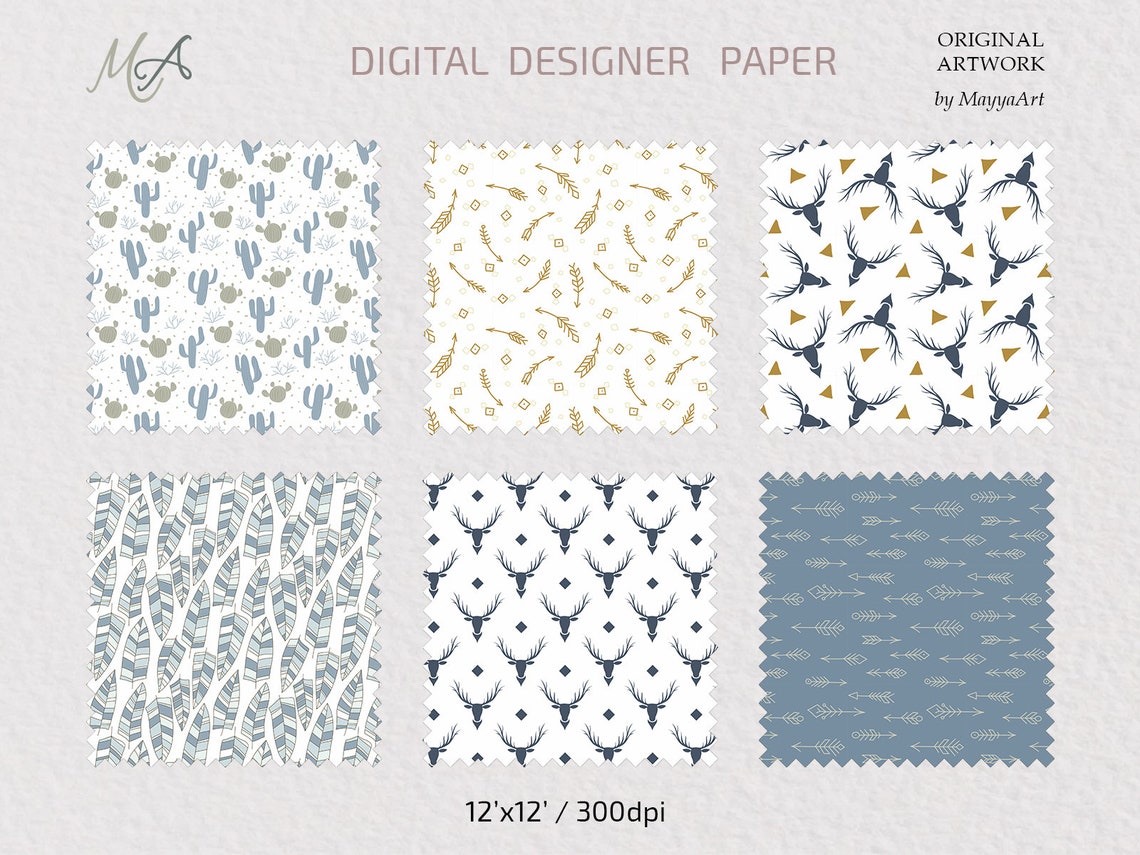 Tribal Digital Paper Aztec Digital Paper Boho Patterns With - Etsy