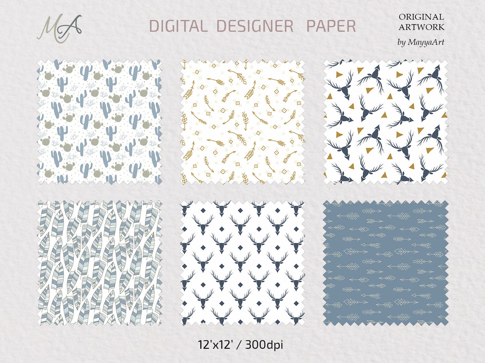 Tribal Digital Paper Aztec Digital Paper Boho Patterns With | Etsy