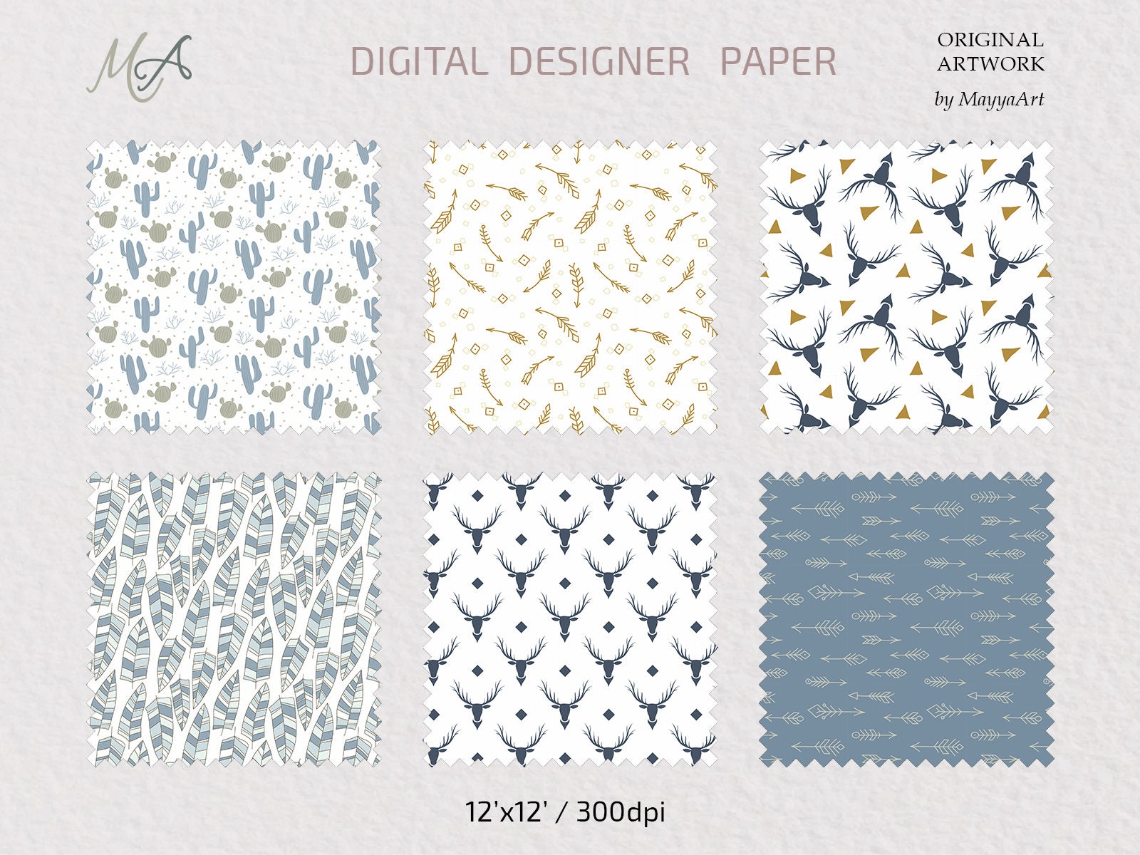 Tribal Digital Paper Aztec Digital Paper Boho Patterns With | Etsy