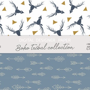Tribal Digital Paper Aztec Digital Paper Boho Patterns With - Etsy