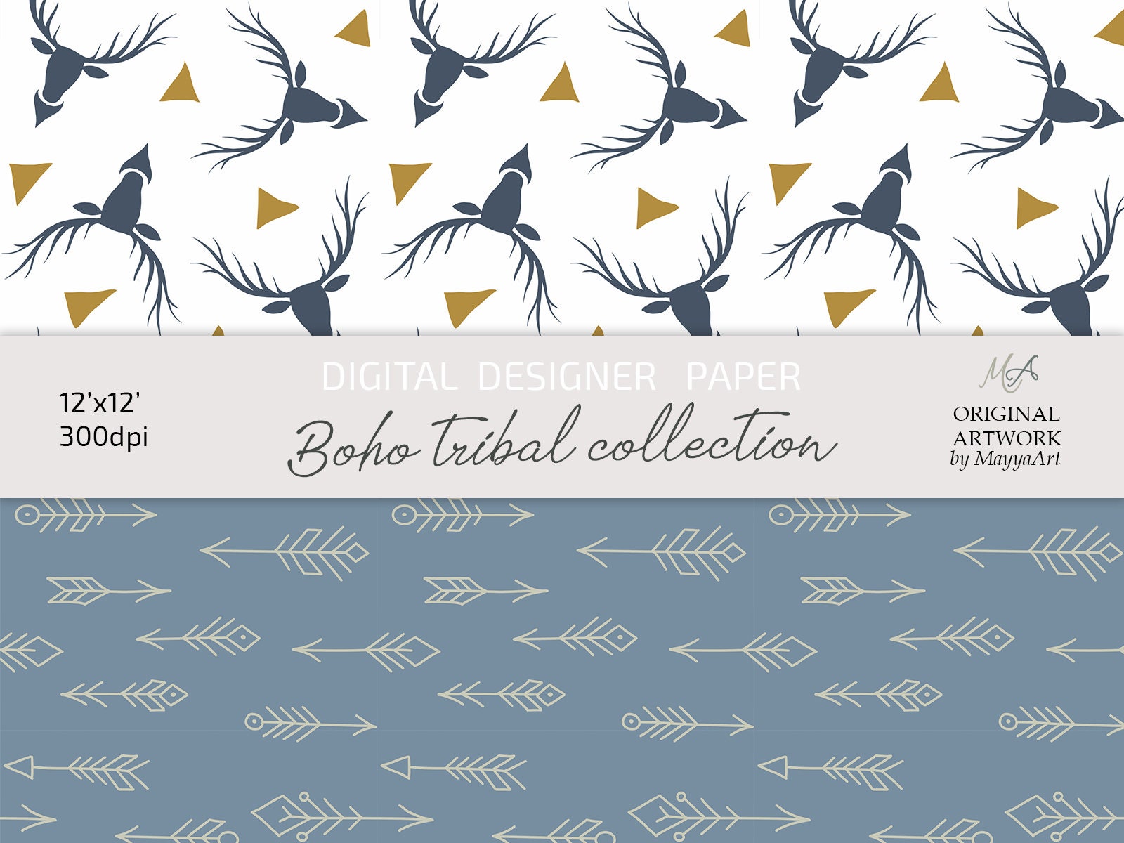 Tribal Digital Paper Aztec Digital Paper Boho Patterns With | Etsy