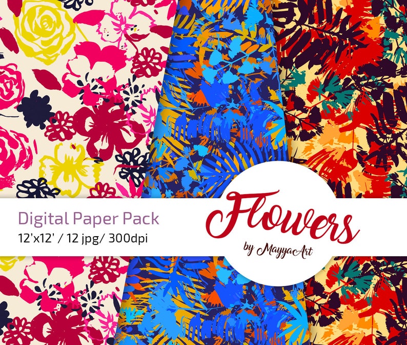 Fall Abstract Digital Paper Set Seamless Patterns Digital - Etsy