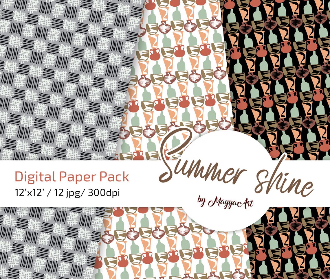 Summer Digital Paper, Beach Digital Paper, Digital Summer Paper ...
