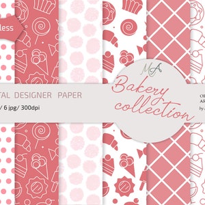 Happy Baking Digital Paper 12x12 Digital Paper in Pink and Purple ...