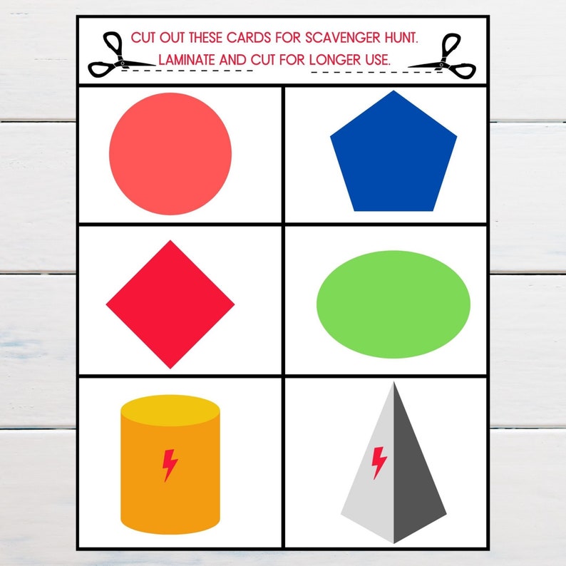 Printable Scavenger Hunt Shapes Edition toddler Pre-k - Etsy