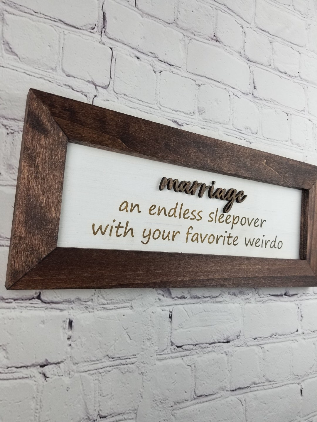 Funny Couple Sign, Marriage an Endless Sleepover With Your Favorite ...