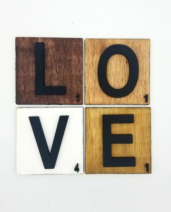 Wooden Scrabble Tiles 4x4 Scrabble Tiles Decorative Tiles - Etsy