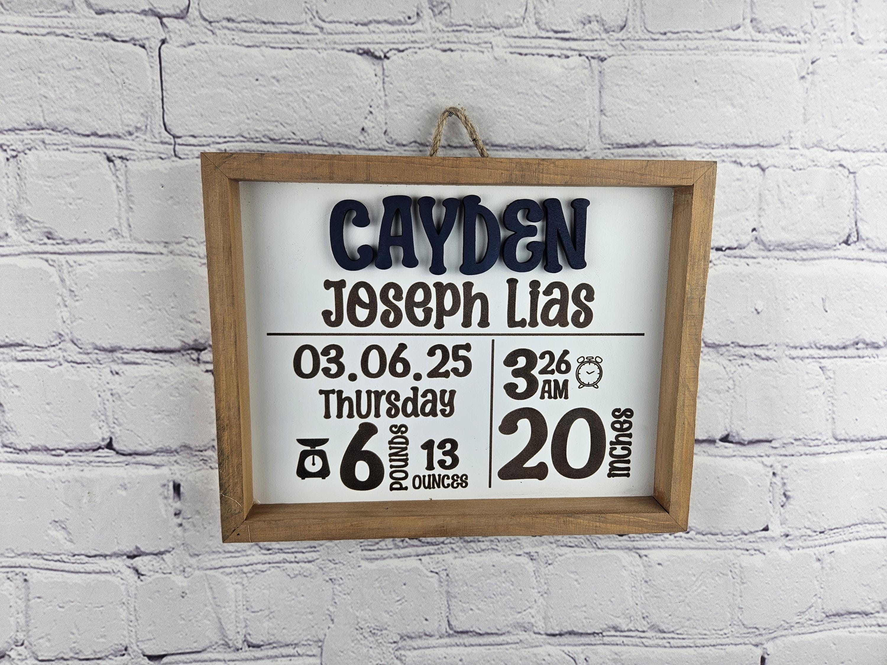 Custom Nursery Sign, Custom Birth Statistics Wood Sign, Baby Name Sign ...