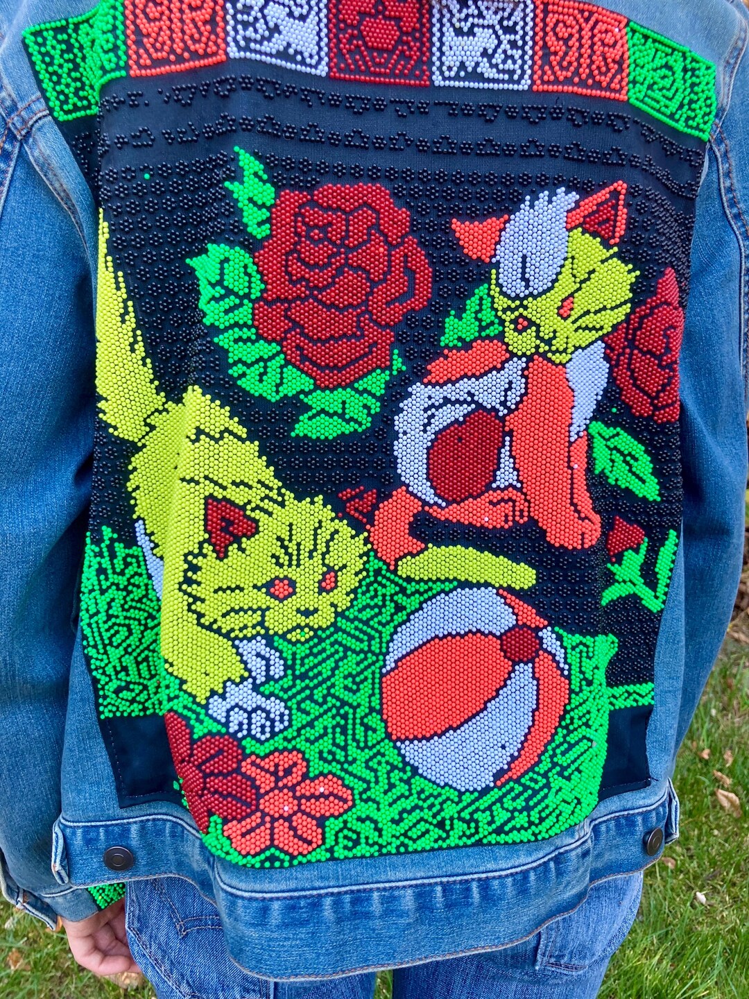 Vintage Handmade Wearble Art~ Playful Kittens Beaded Jacket - Etsy