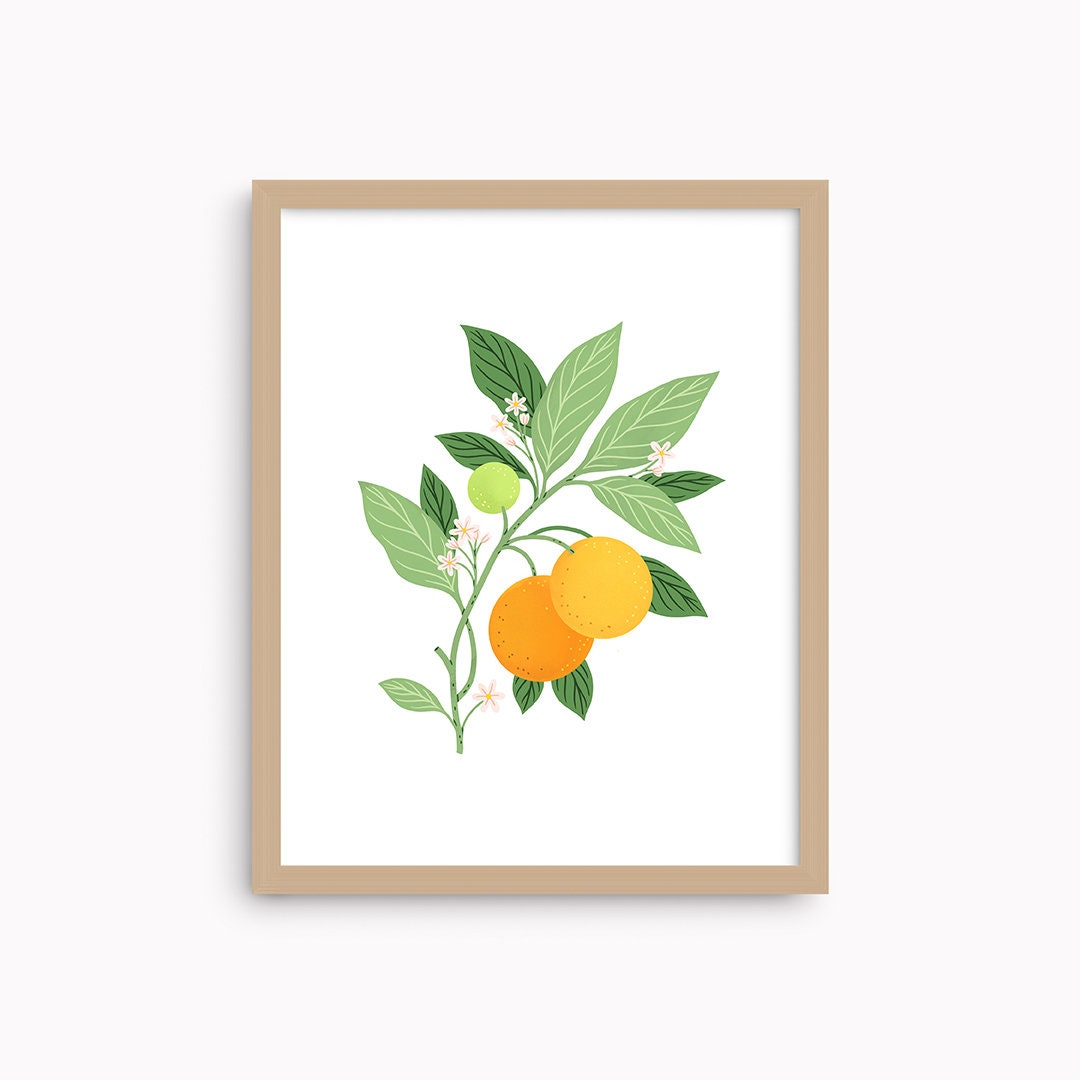 Orange Branch | Art Print - Etsy