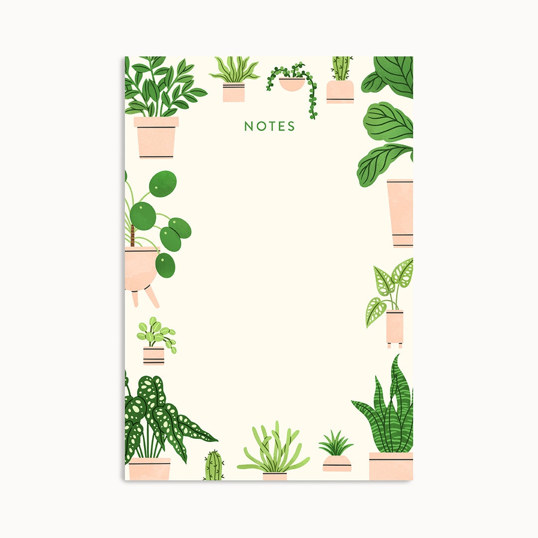 Houseplants Notes Notepad - Etsy