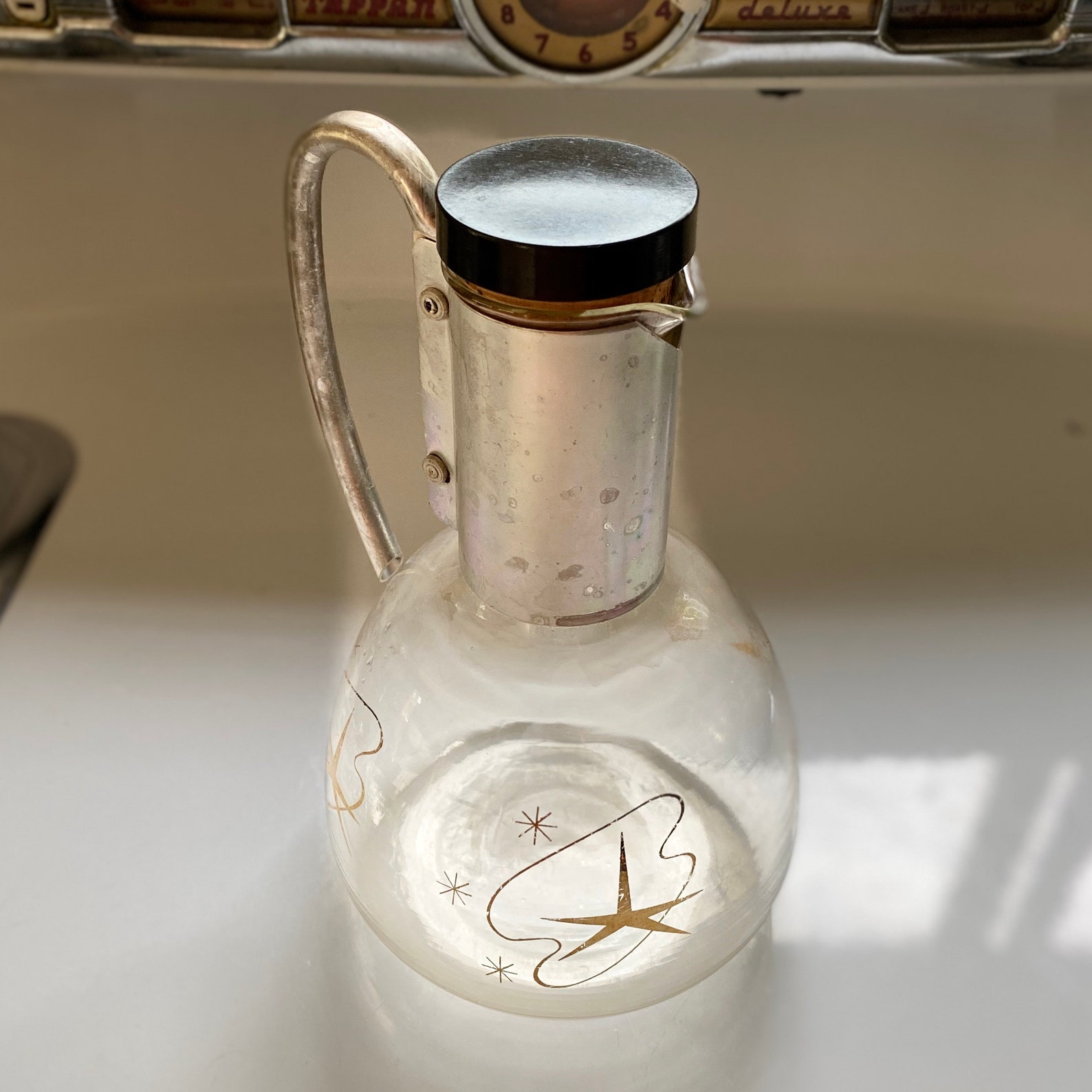 Vintage Pyrex Gold Atomic Starburst Carafe Pyrex Glass Carafe - Etsy