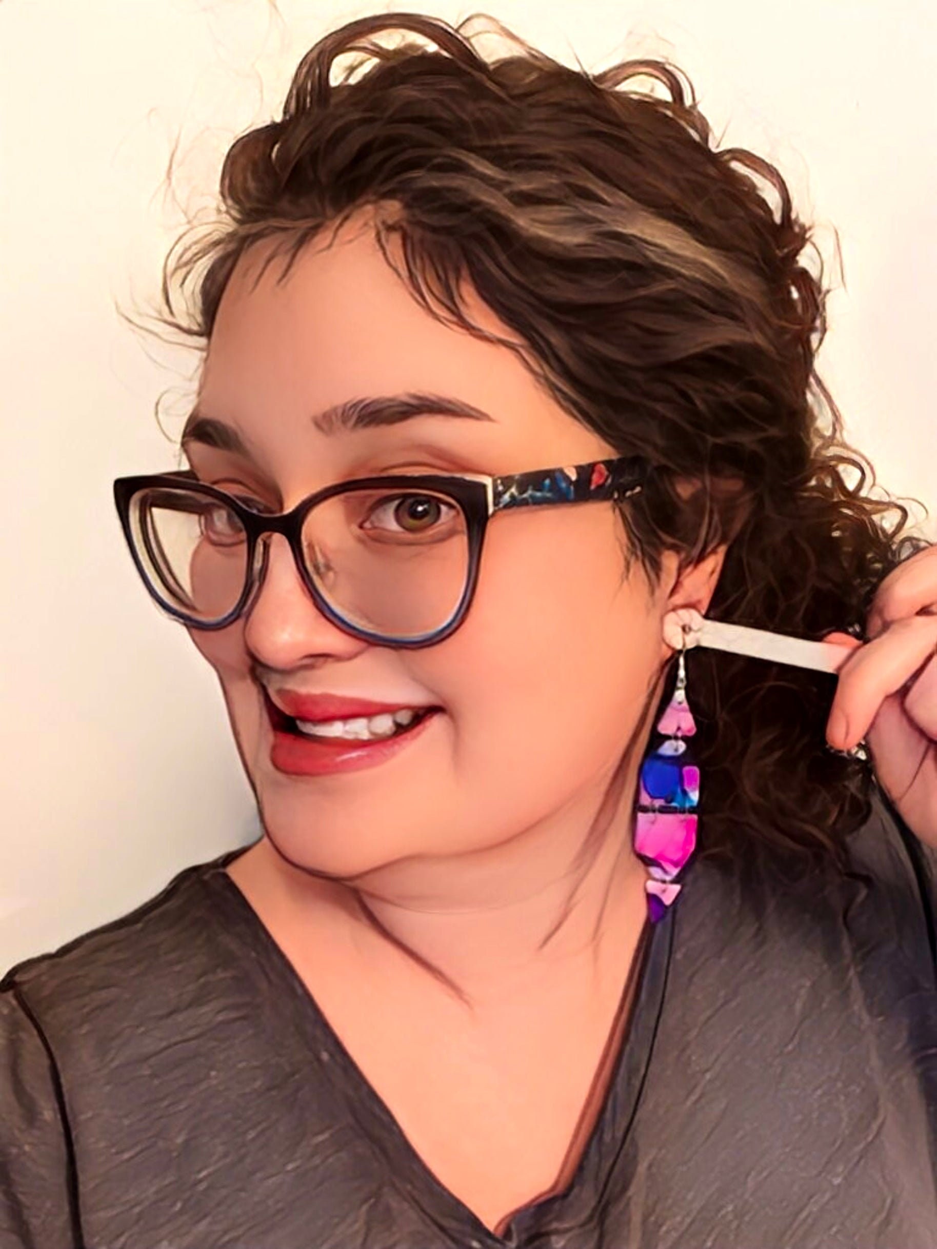 Alcohol Ink Earrings: Deco Daggers and Teardrops - Etsy