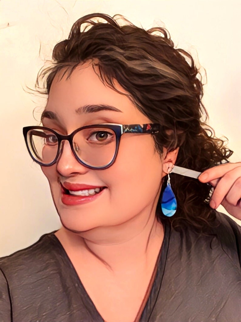 Alcohol Ink Earrings: Deco Daggers and Teardrops - Etsy