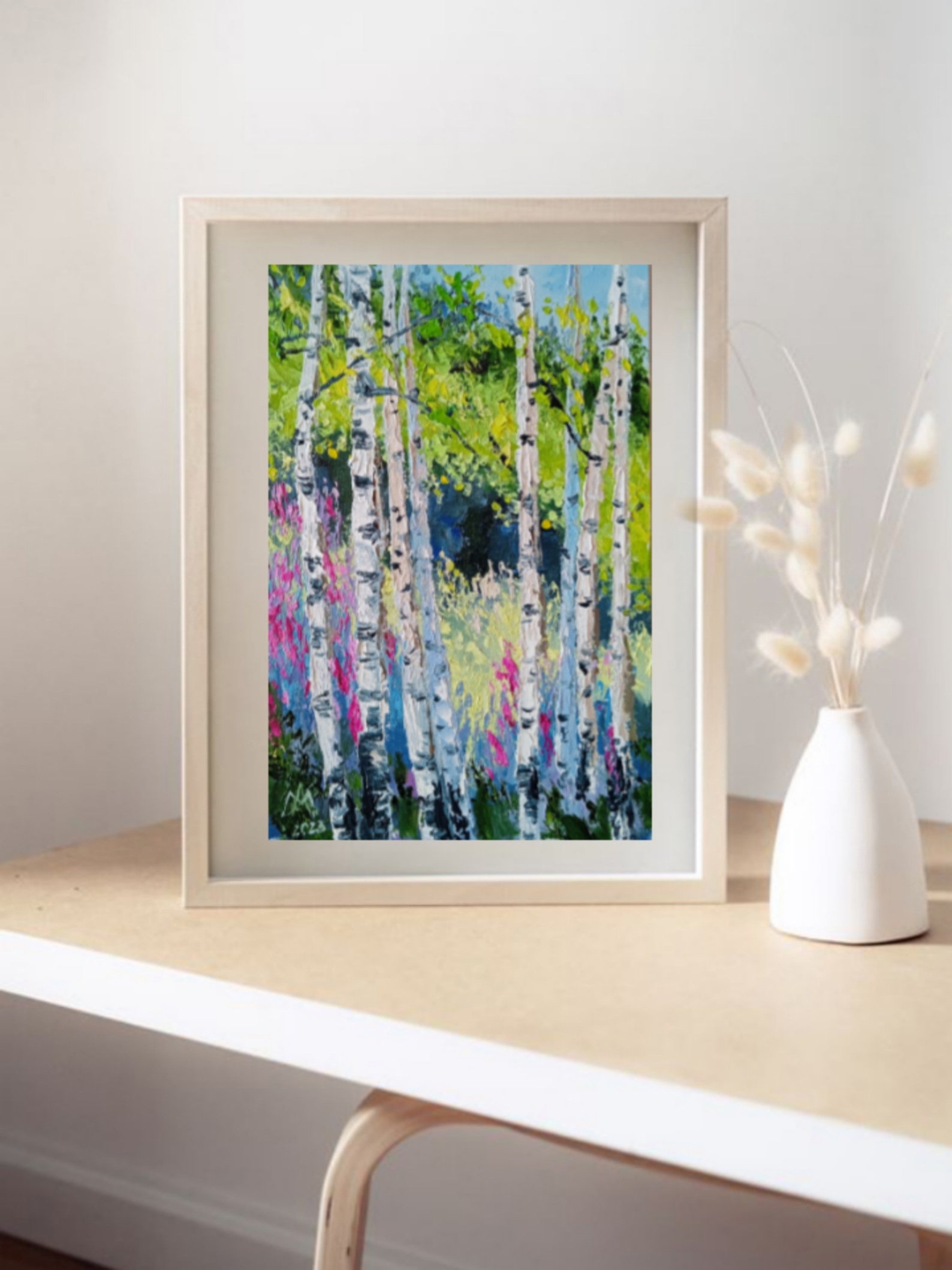 Birch Tree Painting Original Art Landscape Oil Painting 7.811.8inch by ...
