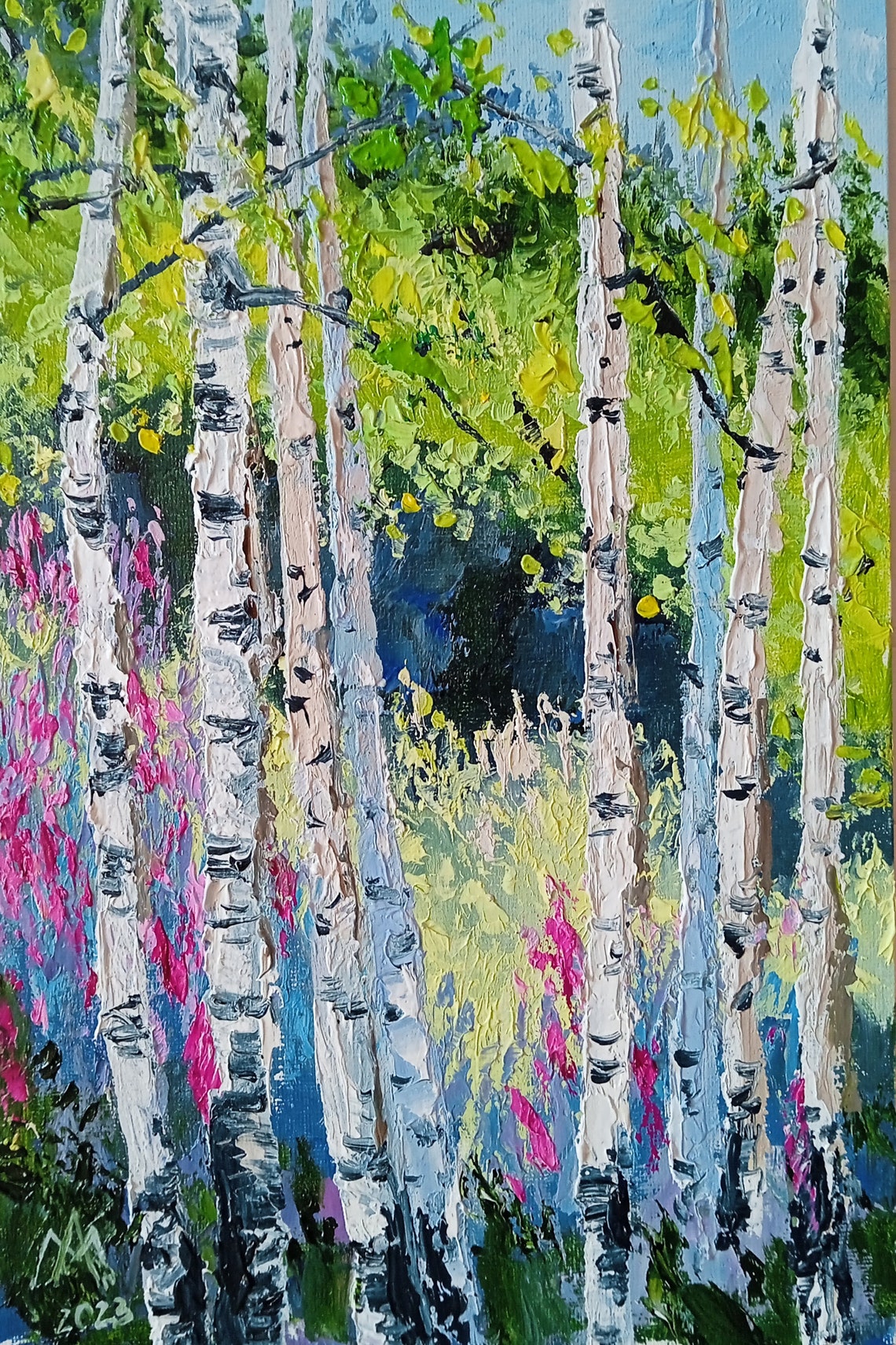 Birch Tree Painting Original Art Landscape Oil Painting 7.811.8inch by ...