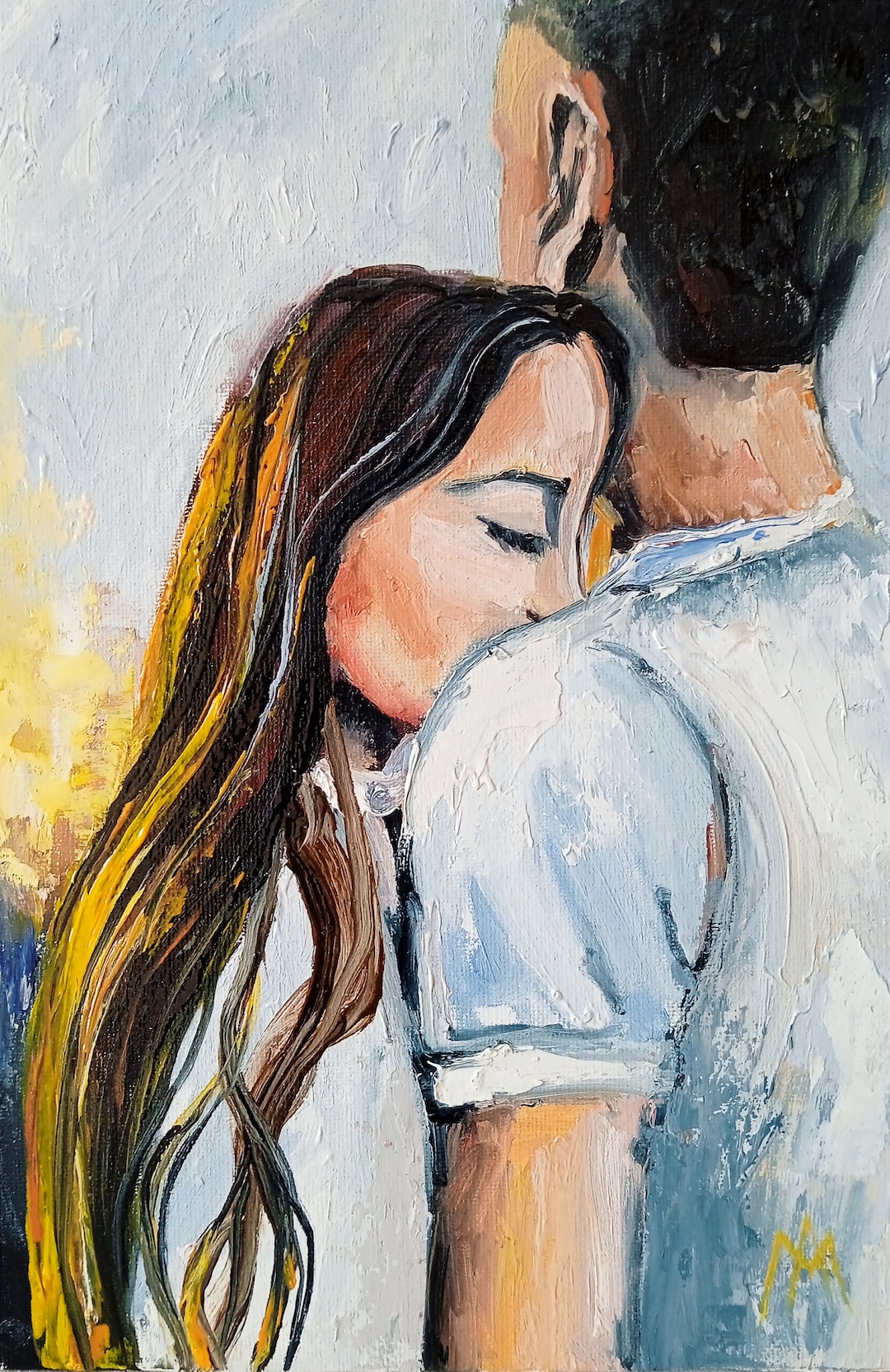 Couple Painting Love Painting Couple in Love Art Original - Etsy