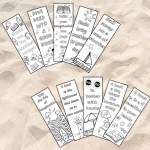 10 Summer Printable Coloring Bookmarks for Kids, Summer Activities ...