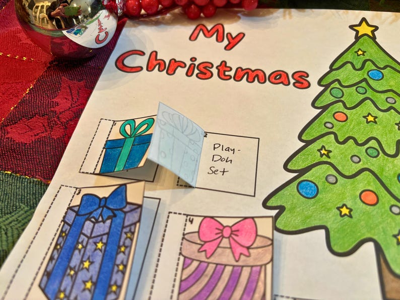 Christmas Wish List Printable, Christmas Craft Template, Winter Craft ...