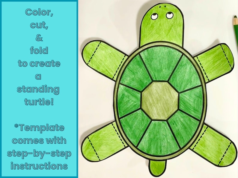 Summer Craft for Kids, Turtle Craft, Paper Craft, Printable Summer ...