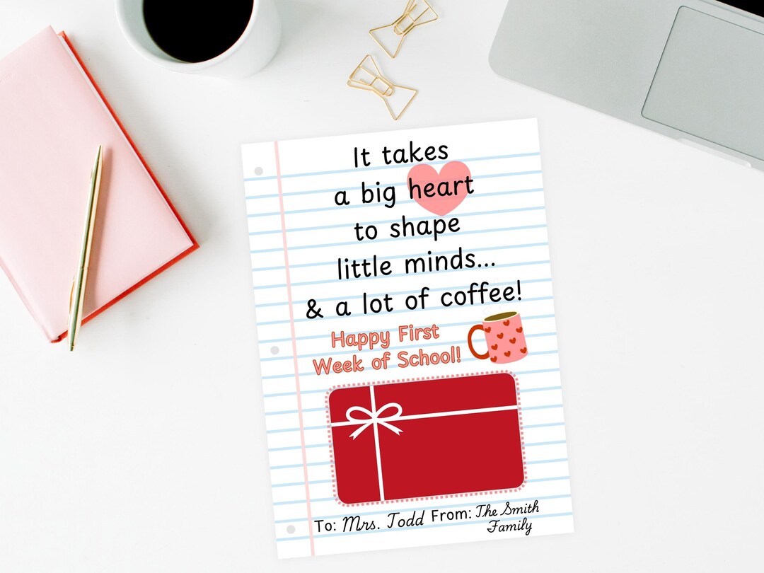Back to School Gift Card Holder for Teachers, First Day of School ...