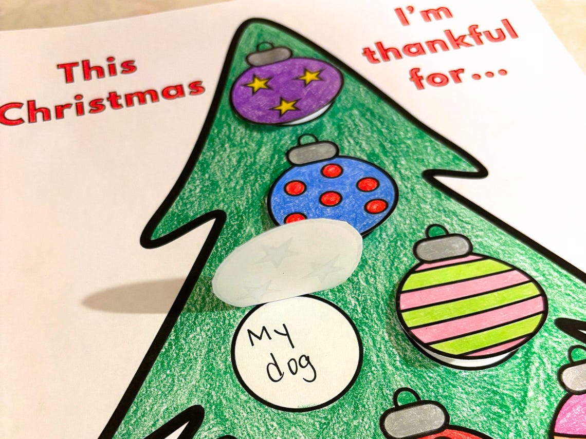 Christmas Gratitude Printable, Christmas Tree Craft Printable ...