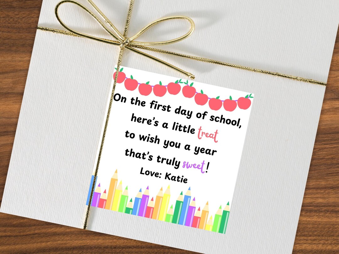 Happy First Day of School Gift Tag for Teacher, Back to School Teacher ...