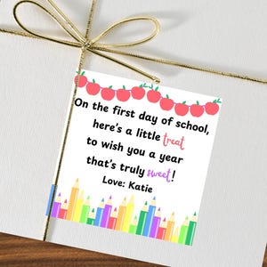 Happy First Day of School Gift Tag for Teacher, Back to School Teacher ...