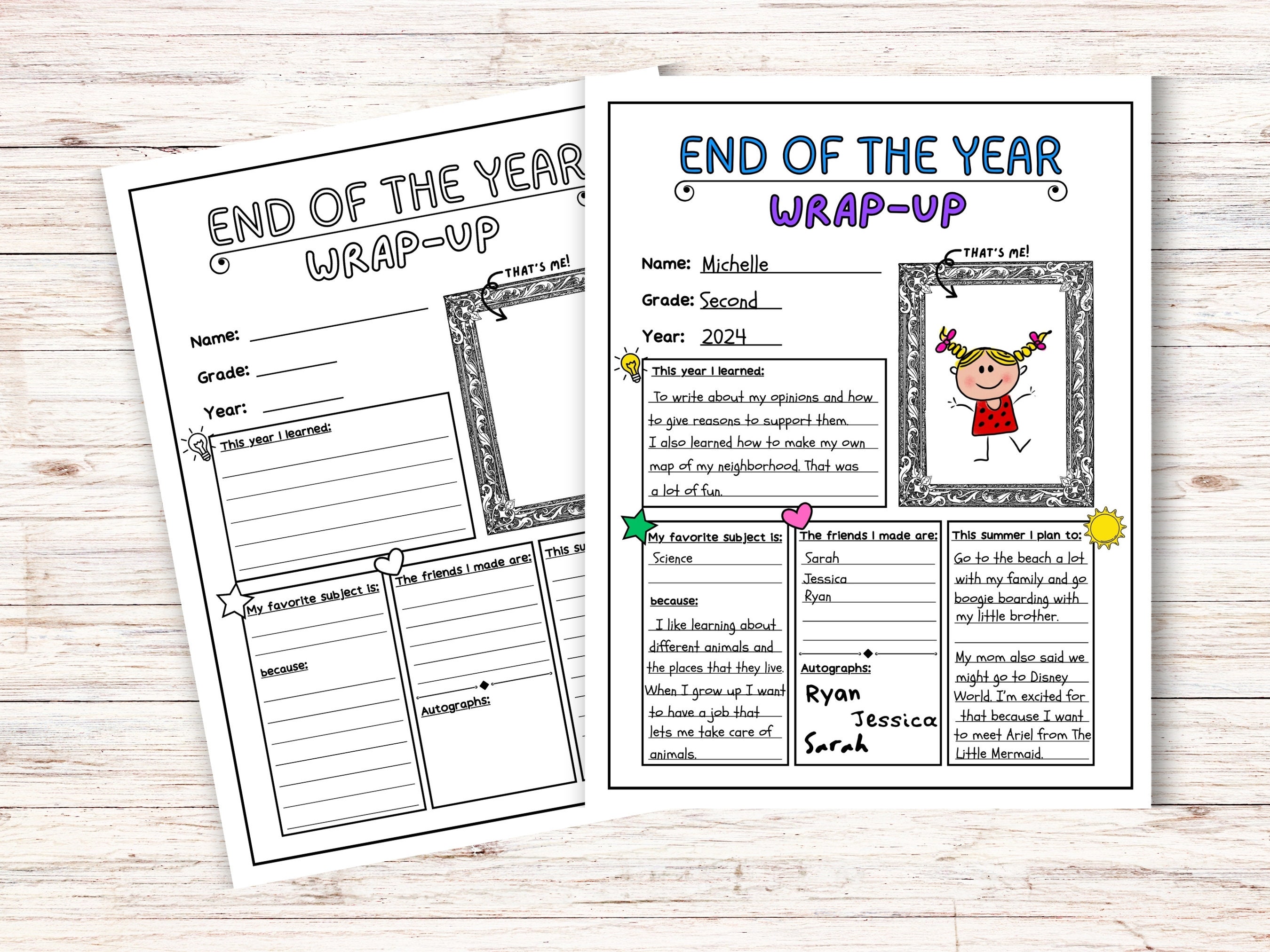 End of the Year Reflection Worksheet for Kids, Writing Activity ...