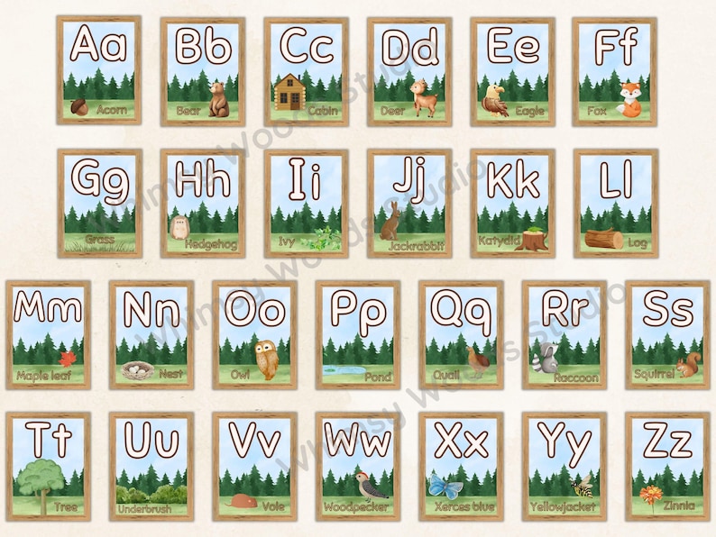 Woodland Animals Alphabet Posters, Classroom Decor (digital Download ...
