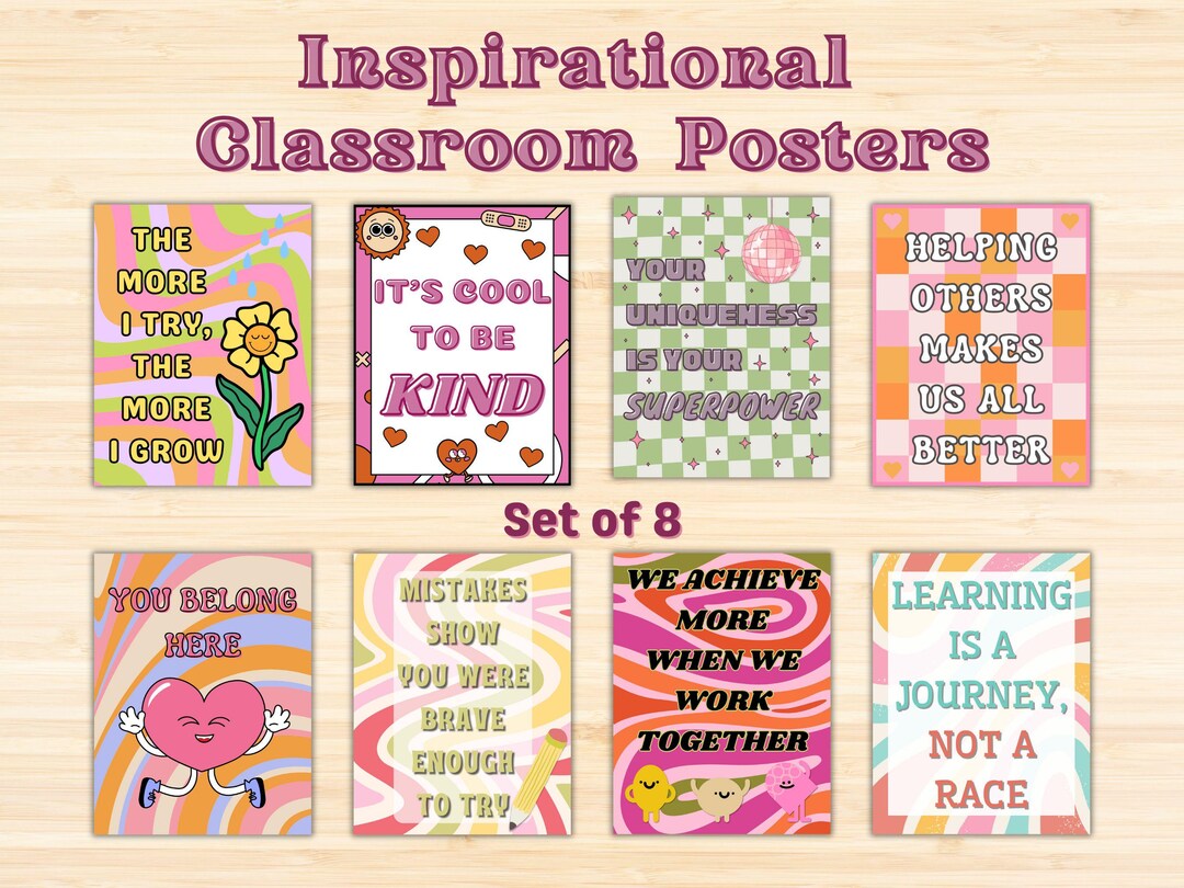 Groovy Classroom Posters, Retro Classroom Theme, Classroom Wall Art ...