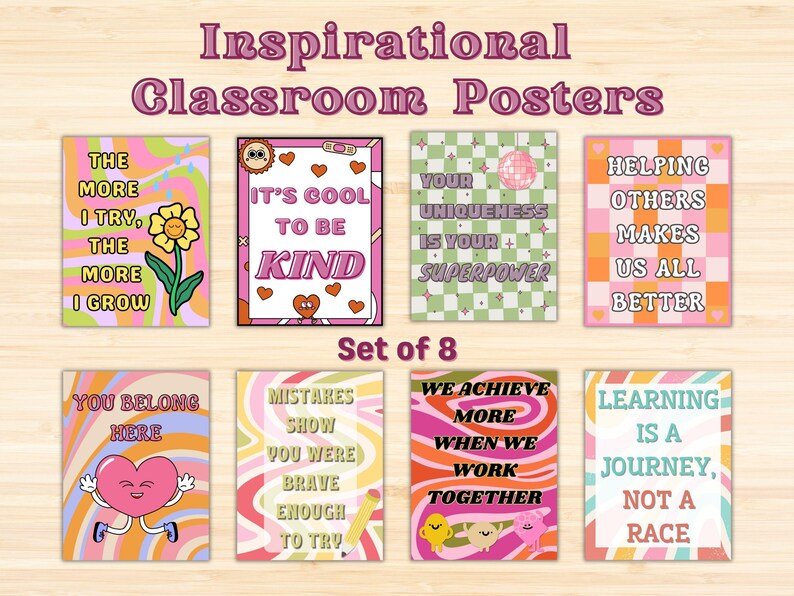 Groovy Classroom Posters, Retro Classroom Theme, Classroom Wall Art ...