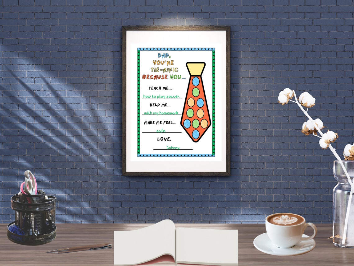 Father's Day Keepsake, Kid Thumbprint Art, Printable Craft for Pre-k ...