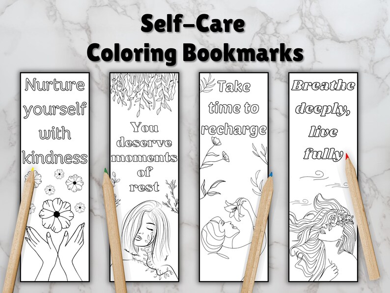 Printable Self Care Bookmarks for Adults, Unique Creative Gifts ...