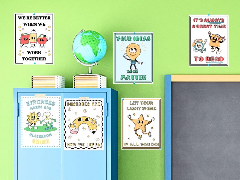 Retro Classroom Theme Posters, Groovy Classroom Posters, Class Decor ...