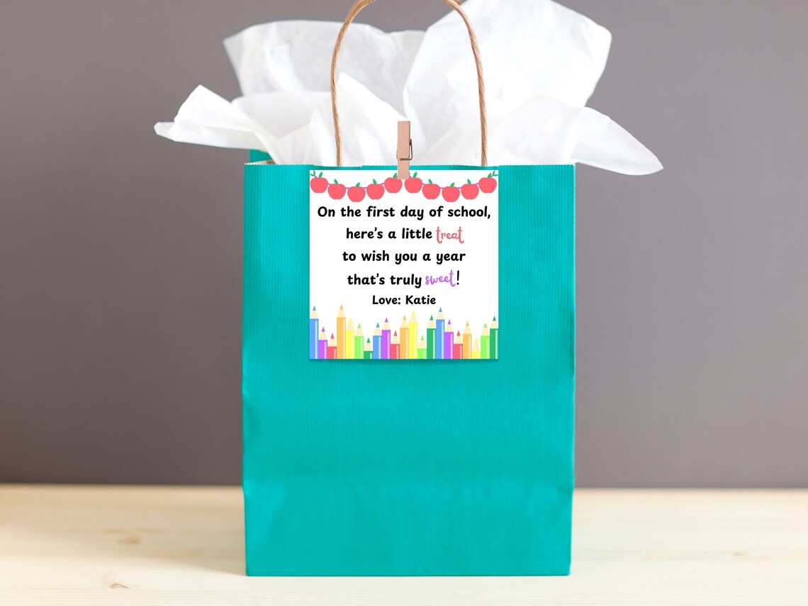 Happy First Day of School Gift Tag for Teacher, Back to School Teacher ...