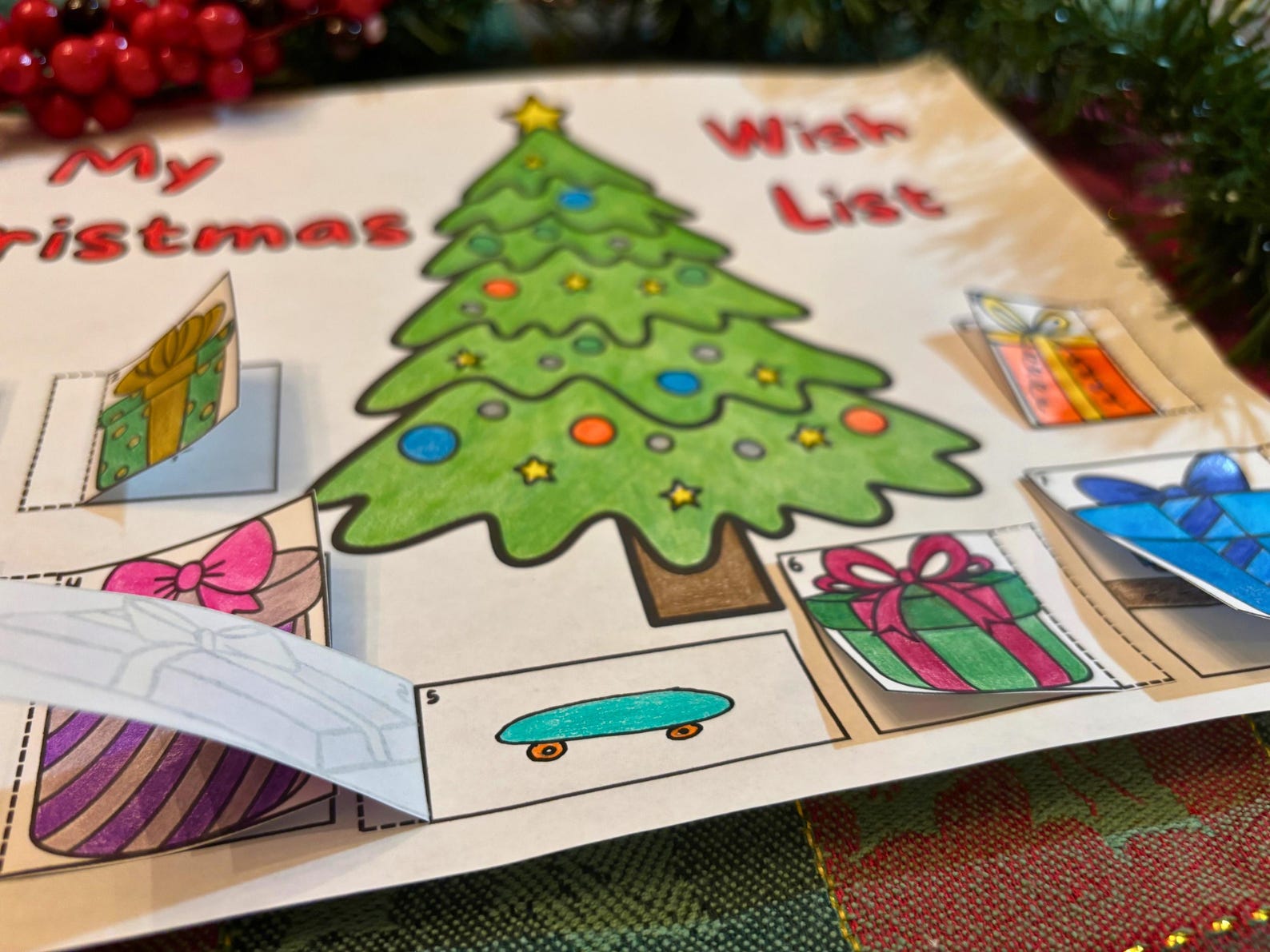 Christmas Wish List Printable, Christmas Craft Template, Winter Craft ...